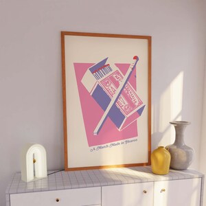 Matchbox Print | Digital Art Download | Pink Wall Art | Trendy ...