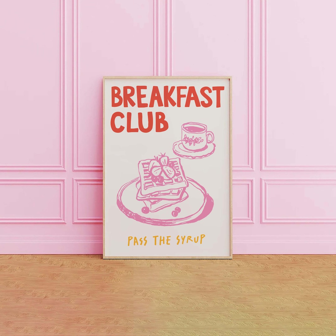 Breakfast Club Print, Digital Art Download, Trendy Kitchen Decor ...