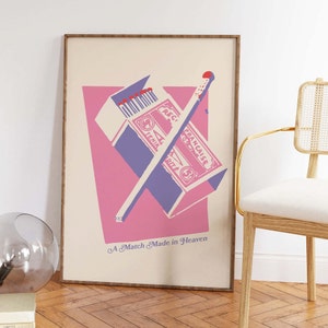 Matchbox Print | Digital Art Download | Pink Wall Art | Trendy ...