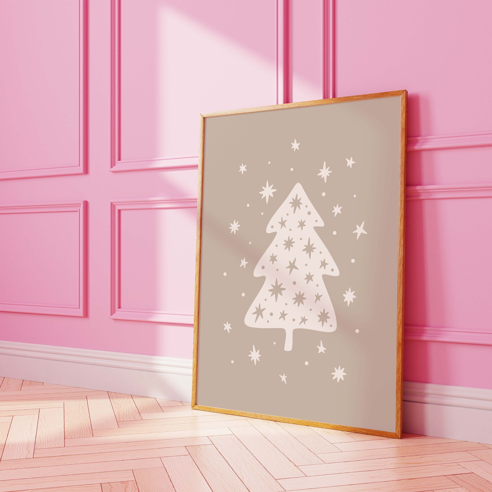 Christmas Tree Print | Digital Art Download | Neutral Christmas Decor ...