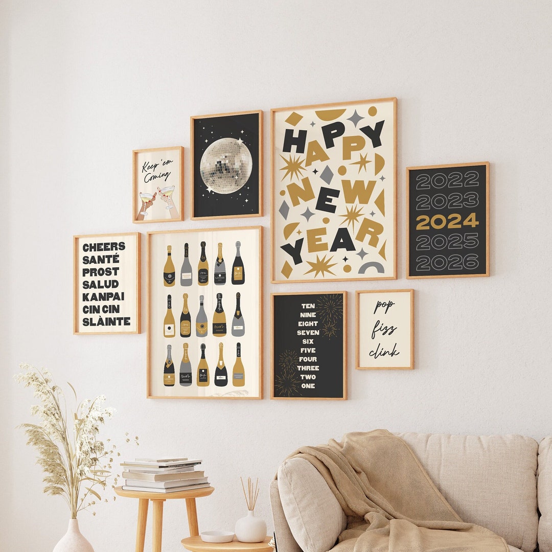 New Years Eve Gallery Wall Digital Art Download 10 Printables Black and ...