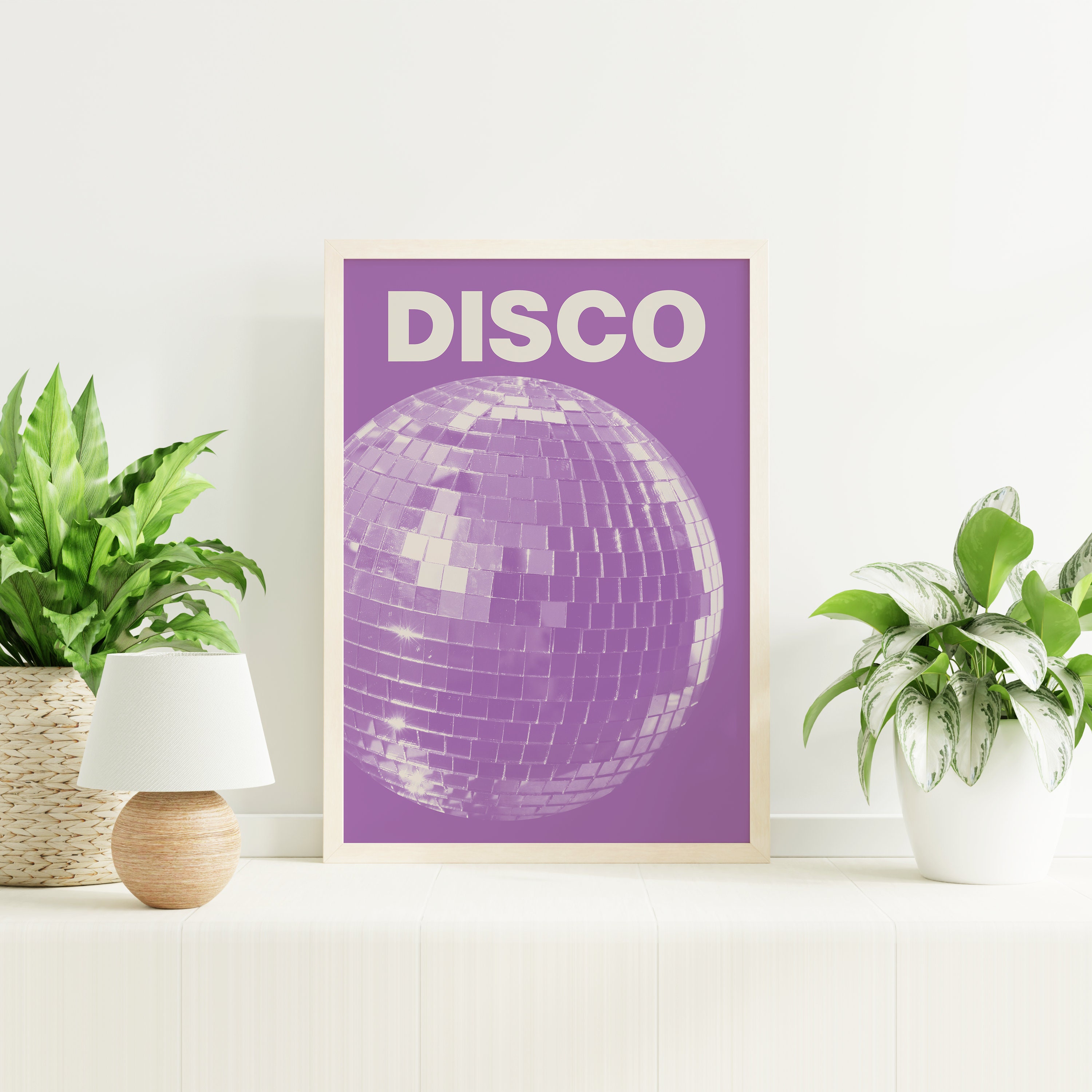 Purple Disco Print Digital Art Download Purple Disco Ball - Etsy