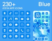 Ios Blue App Icons 230 Blue Minimal Ios 14 Modern Icon Pack - Etsy
