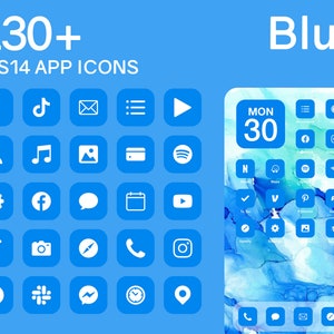 Ios Blue App Icons | 230+ Blue Minimal Ios 14 Modern Icon Pack - Etsy