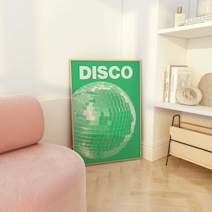 Green Disco Print | Digital Art Download | Green Disco Ball Exhibition ...