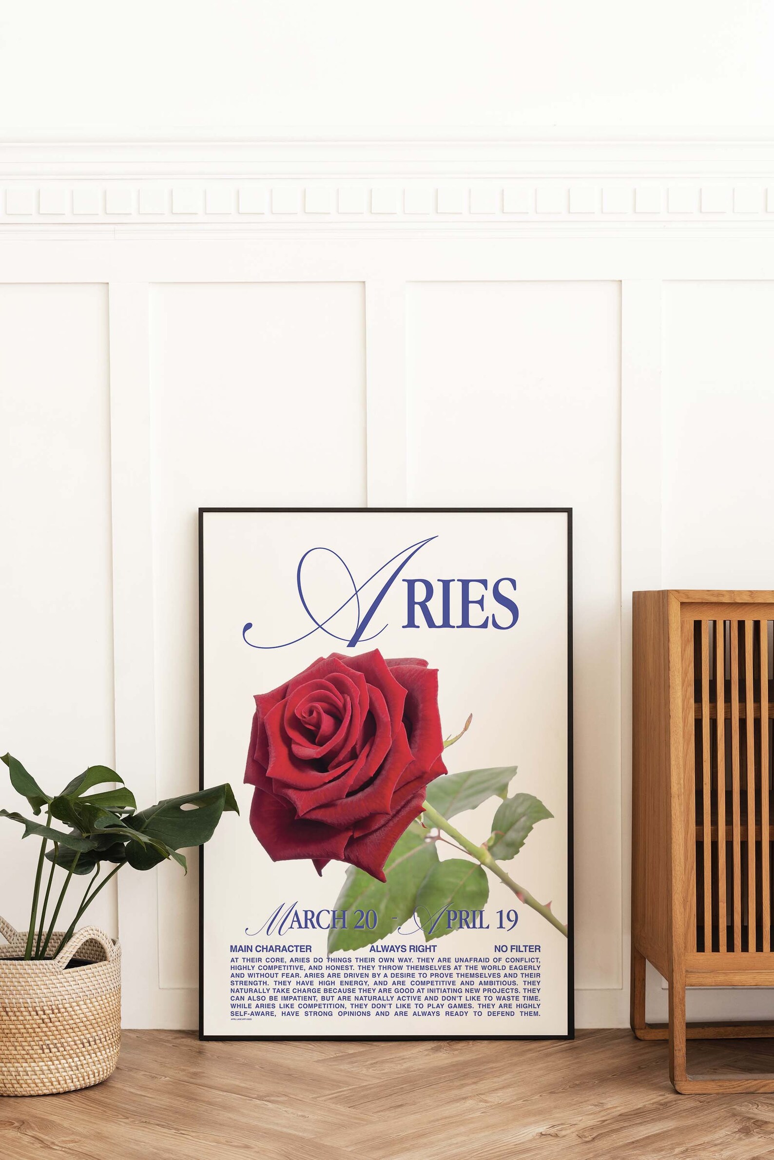 Aries Zodiac Print | Digital Art Download | Trendy Astrology Poster ...