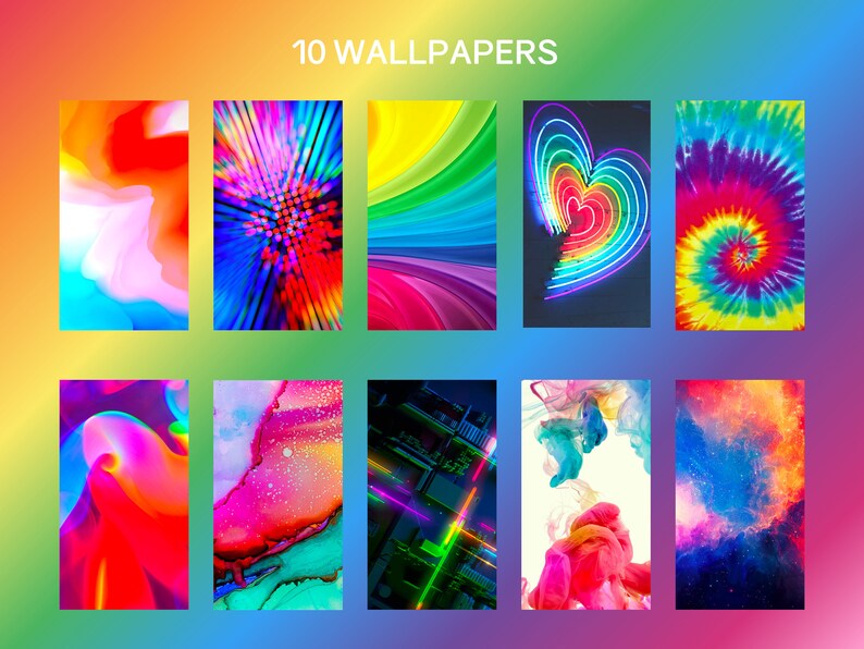 IOS Rainbow App Icons Set 1870 PRIDE Colorful Red | Etsy