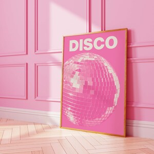 Pink Disco Print | Digital Art Download | Pink Disco Ball Exhibition ...