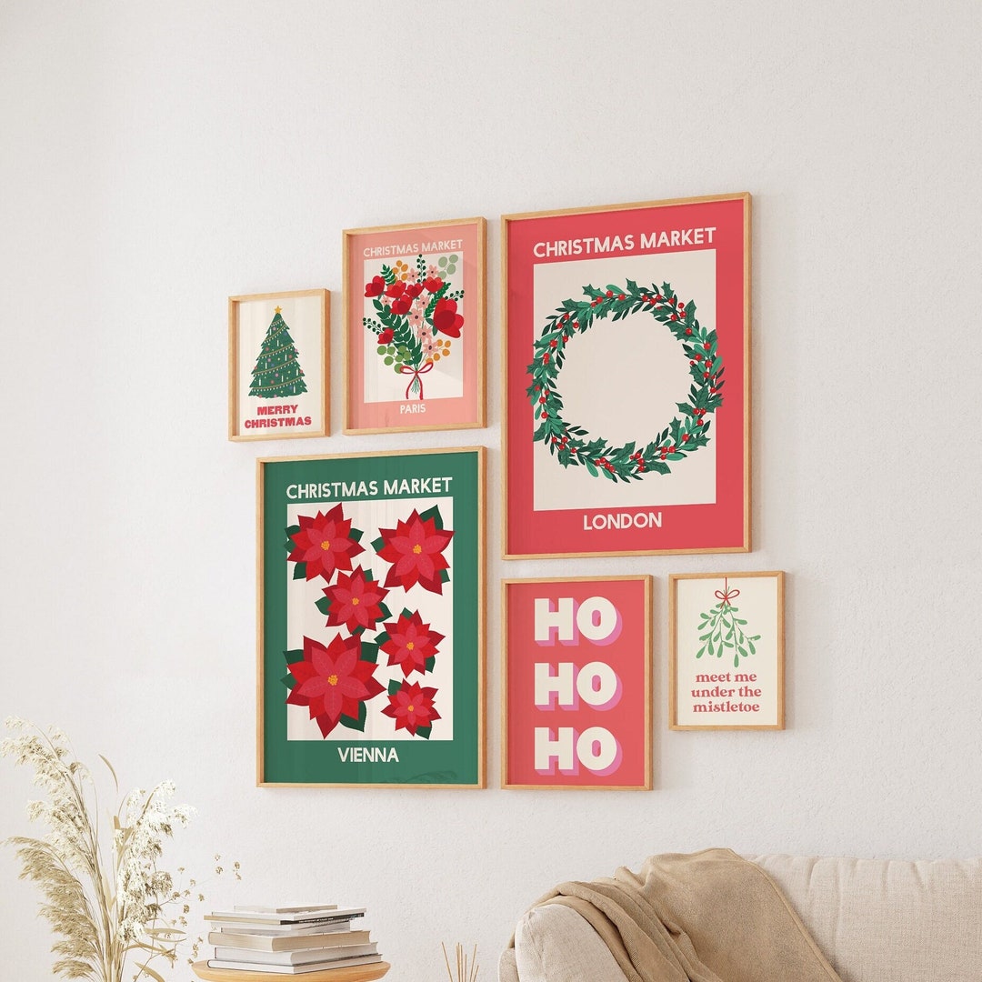 Set of 6 Christmas Gallery Wall Digital Art Download - Etsy