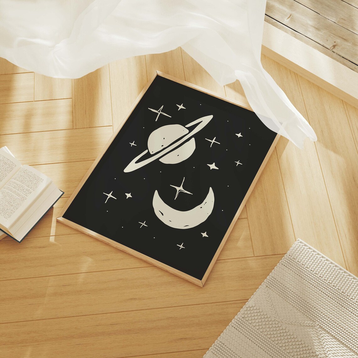 Outer Space Print | Digital Art Download | Cute Stars and Planets Art ...