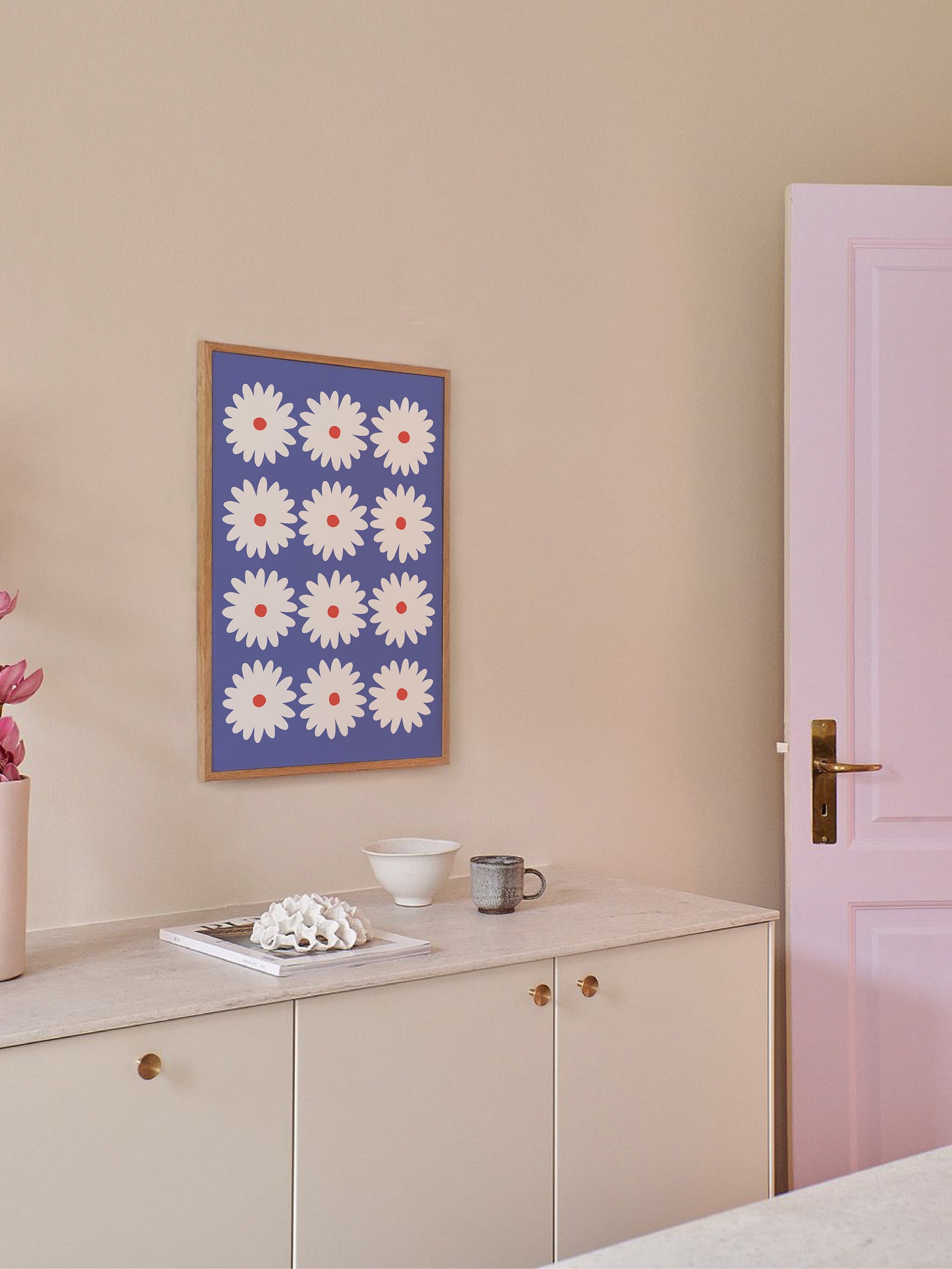 Blue Daisy Print | Digital Art Download | Flower Printable Wall Art ...