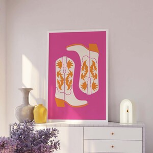 Pink and Orange Western Gallery Wall, Digital Art Download, 10 ...