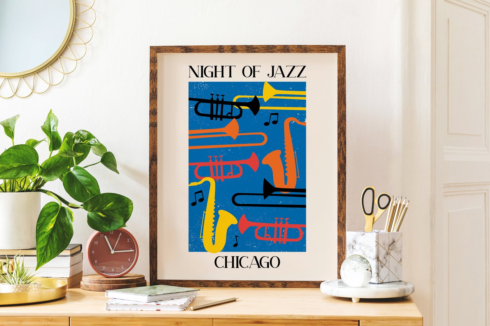 Chicago Jazz Print Digital Art Download Blue Jazz Music - Etsy