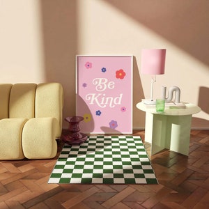 Be Kind Print | Digital Art Download | Pink Retro Kindness Printable ...