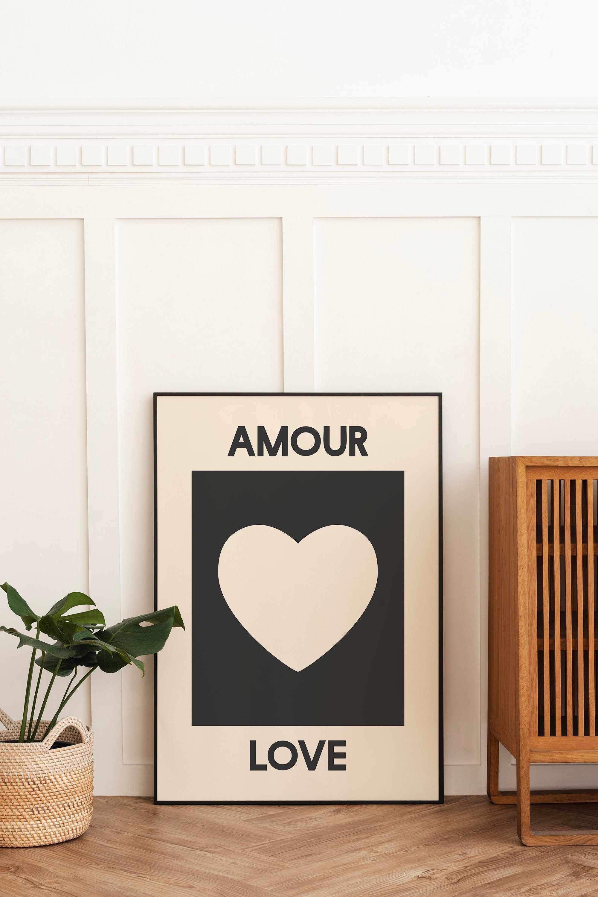 Amour Love Print Digital Art Download Black Heart - Etsy