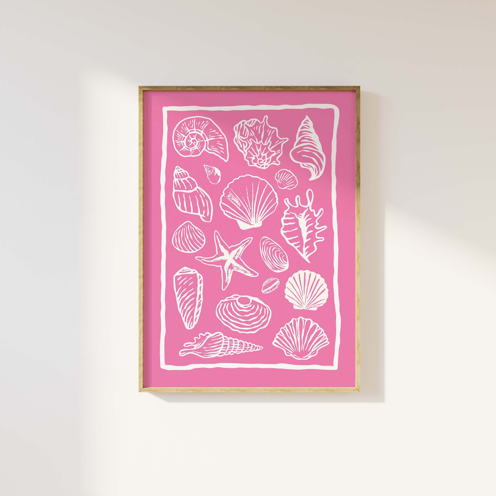 Seashells Print | Digital Art Download | Cute Summer Art Print | Girly ...