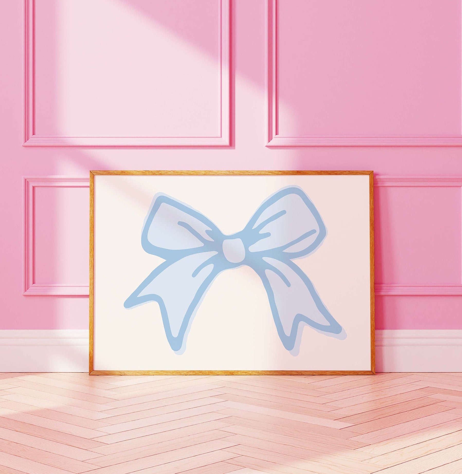 Ribbon Bow Print | Digital Art Download | Balletcore Wall Art | Cute ...
