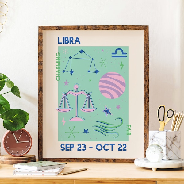 Libra Print - Etsy