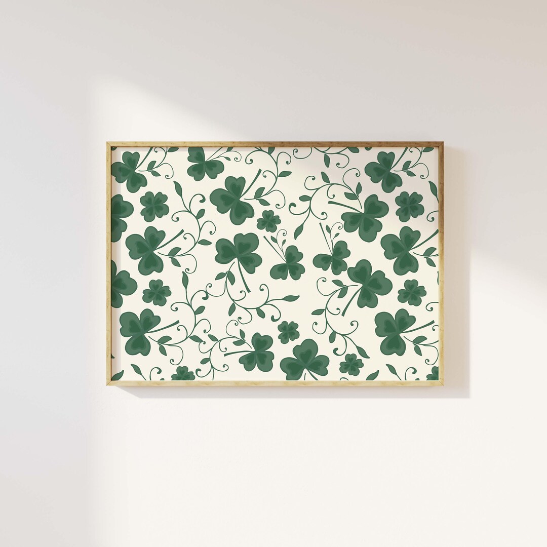 Shamrock Motif Print, Digital Art Download, St. Patrick's Day Prints ...