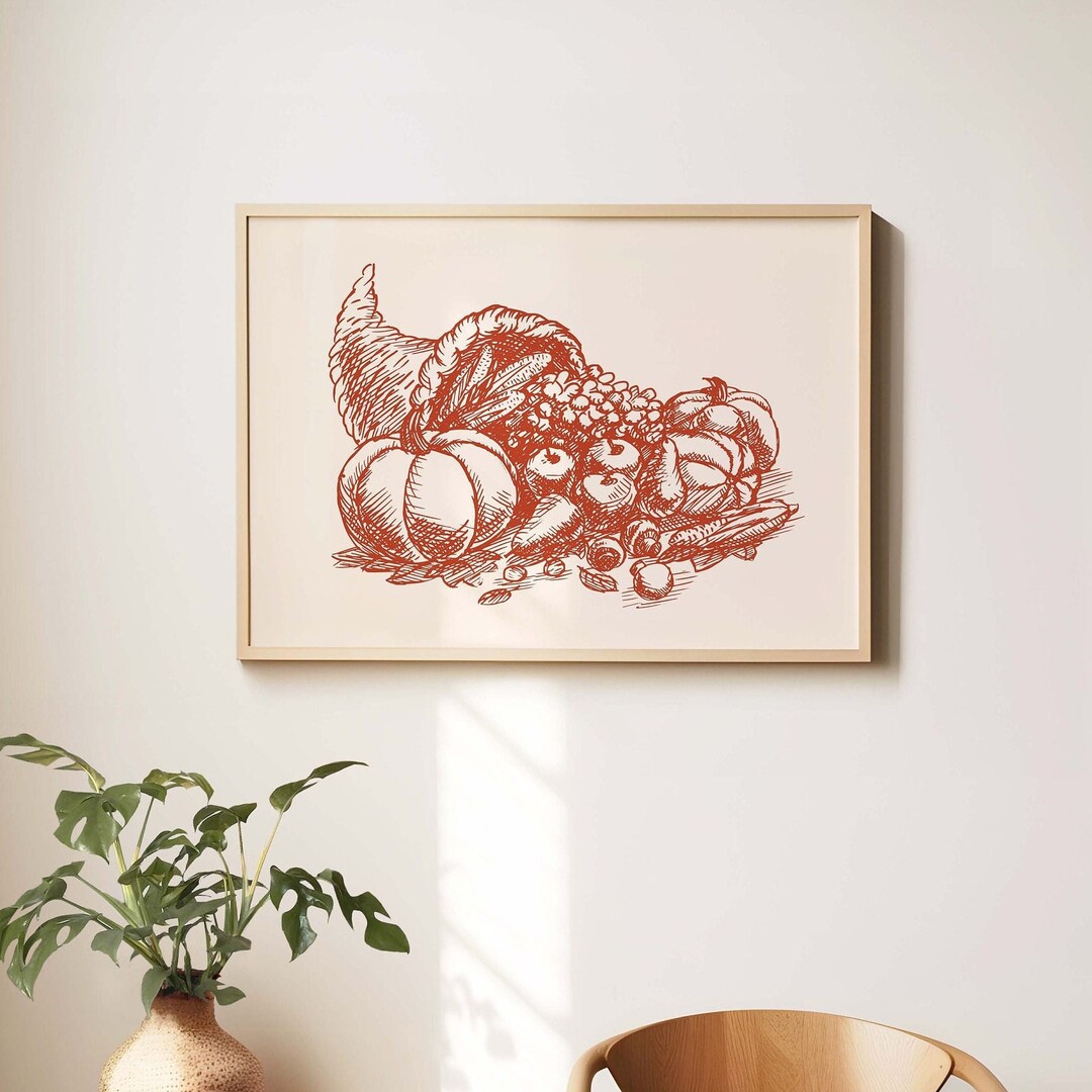 Cornucopia Print | Digital Art Download | Thanksgiving Wall Art ...