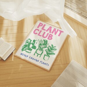 Plant Club Print | Digital Art Download | Cute Plants Decor | Trendy ...