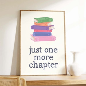 Just One More Chapter Print, Digital Art Download, Cute Library Decor ...