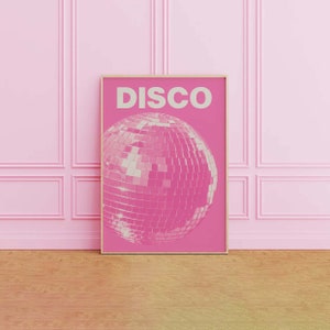 Pink Disco Print | Digital Art Download | Pink Disco Ball Exhibition ...