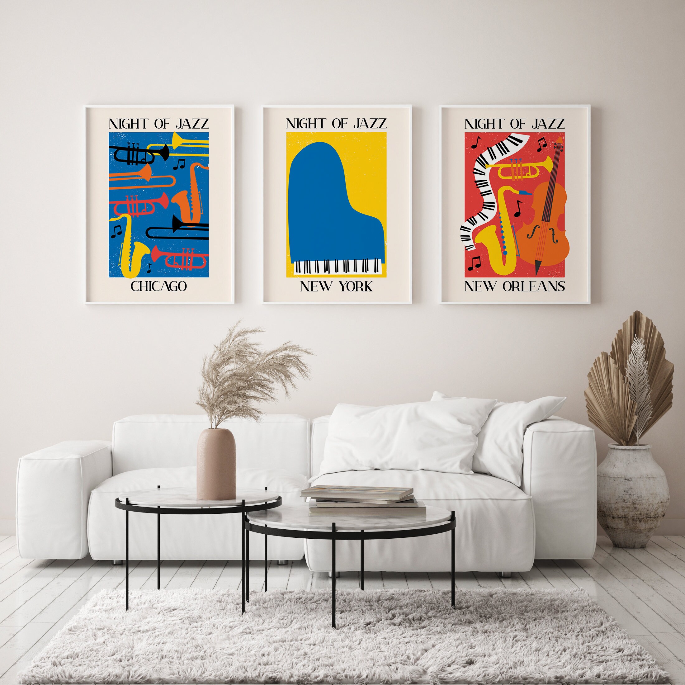 Set of 3 Jazz Night Prints Digital Art Downloads New - Etsy