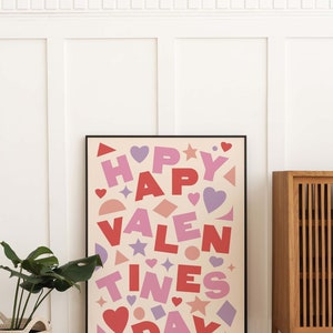 Happy Valentine's Day Print | Digital Art Download | Cute Valentine's ...