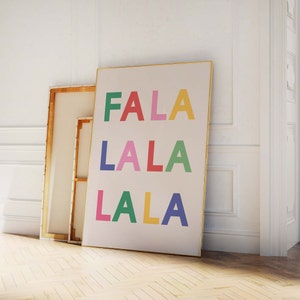 Fa La La Print, Digital Art Download, Cute Christmas Decor, Boho ...