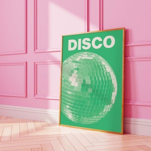 Green Disco Print | Digital Art Download | Green Disco Ball Exhibition ...