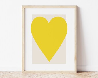 Yellow Heart Art - Etsy