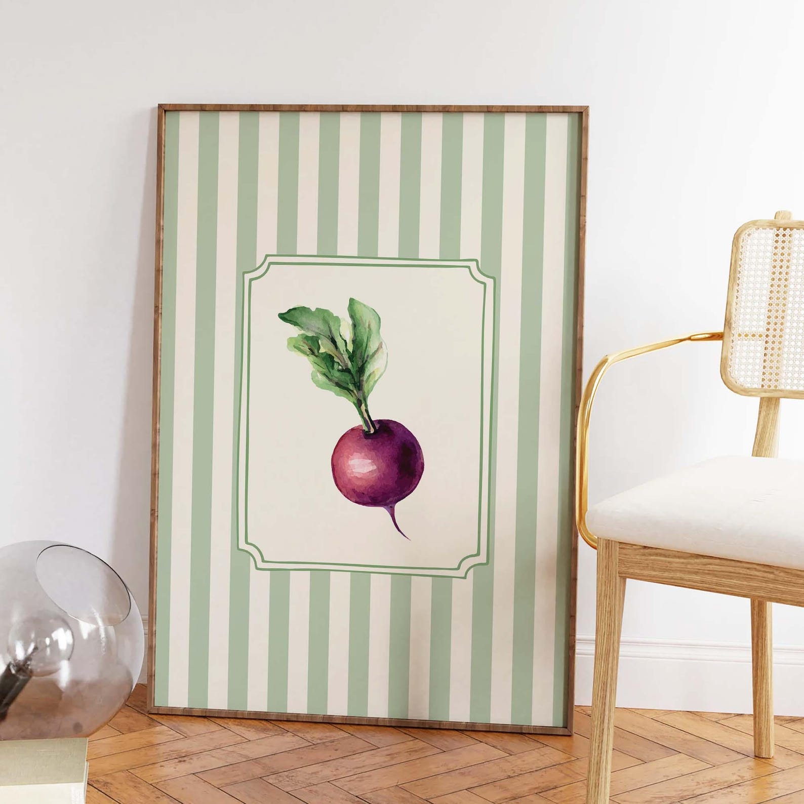 Striped Vegetables Gallery Wall, Digital Art Download, 6 Printables ...