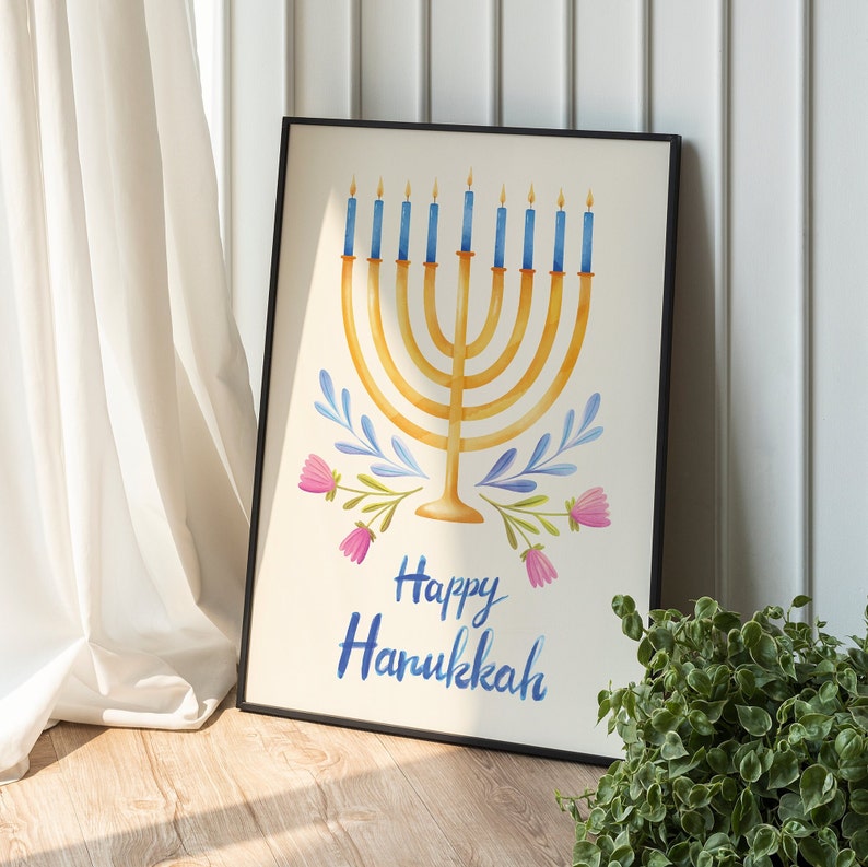 Hanukkah Gallery Wall | Digital Art Download | 10 Printables | Cute ...