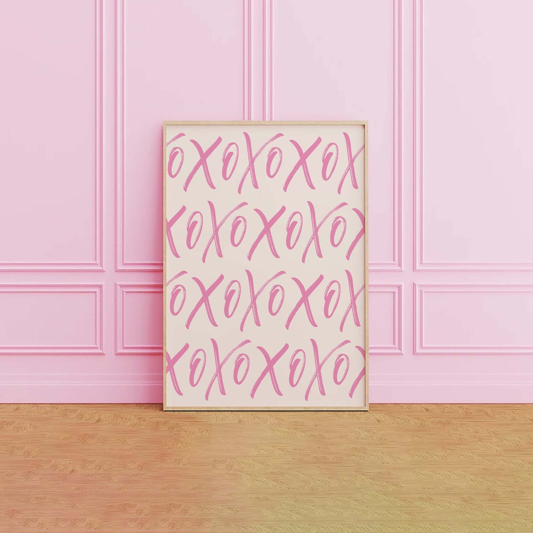 XOXO Script Print Digital Art Download Valentine's Day Decor Pink Wall ...