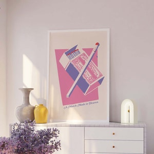 Matchbox Print | Digital Art Download | Pink Wall Art | Trendy ...