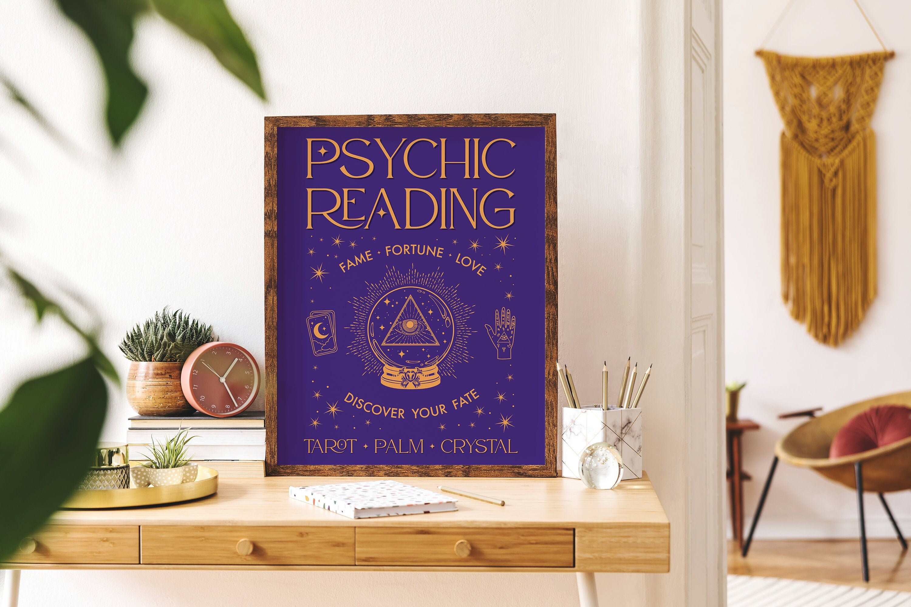 Psychic Reading Digital Art Download Vintage Purple Magic | Etsy