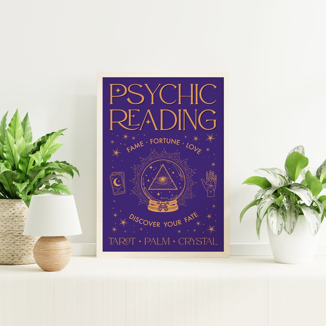 Psychic Reading Digital Art Download | Vintage Purple Magic Fortune ...