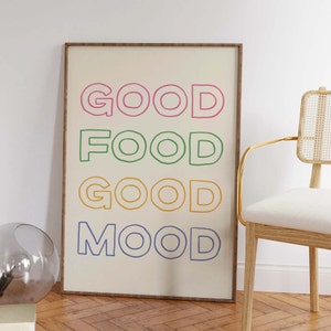 Good Food Good Mood Print | Digital Art Download | Cute Hand Drawn Food ...