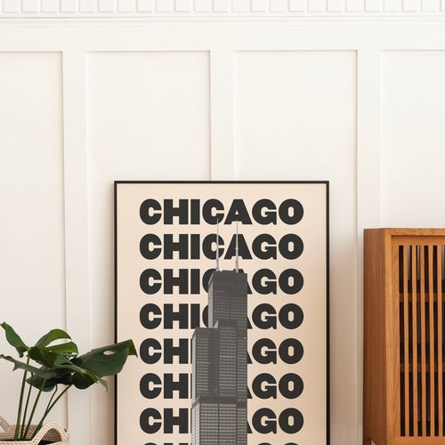 Chicago Skyline Print Black and White Digital Photo - Etsy