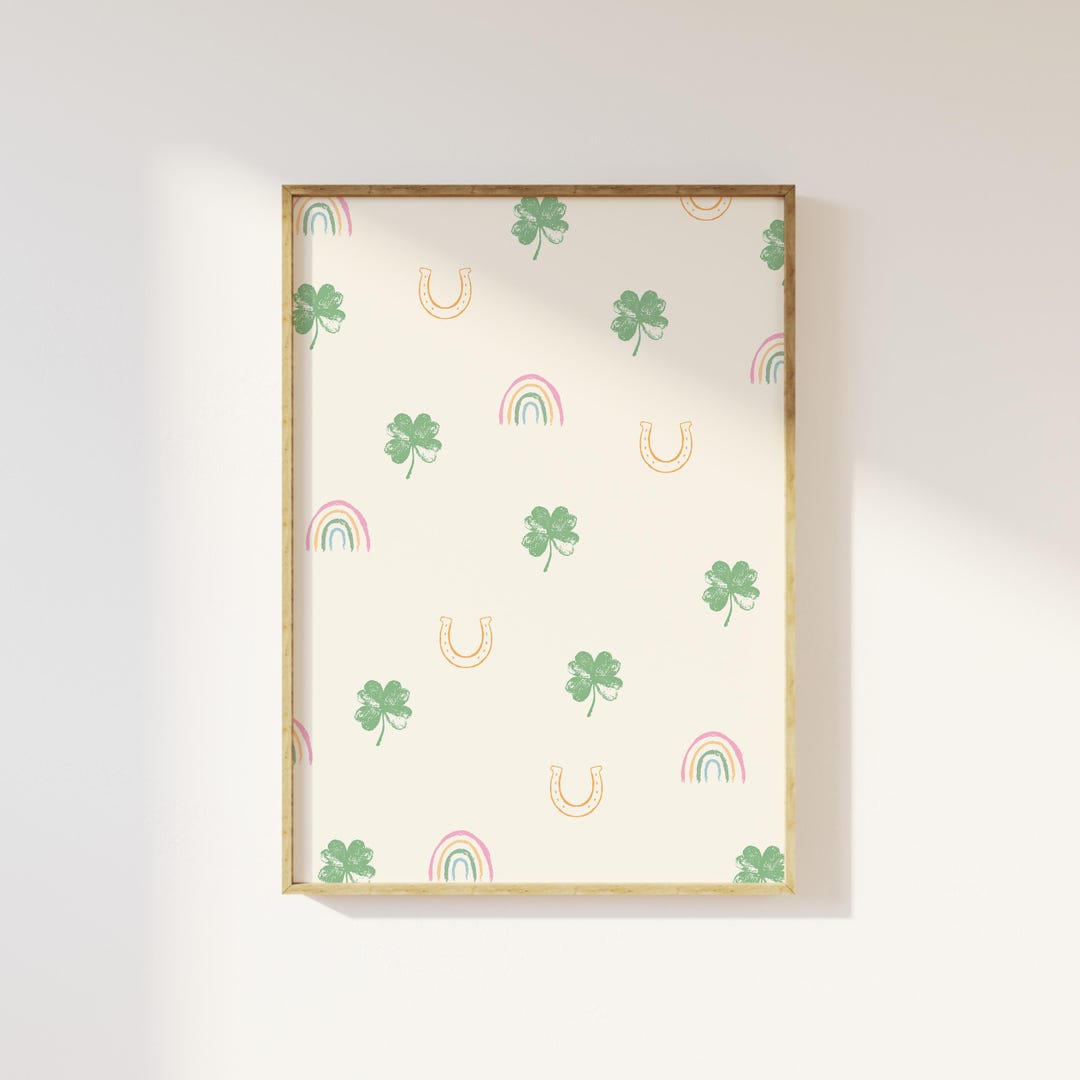 Lucky Charm Print, Digital Art Download, St Patricks Day Decor, Little ...