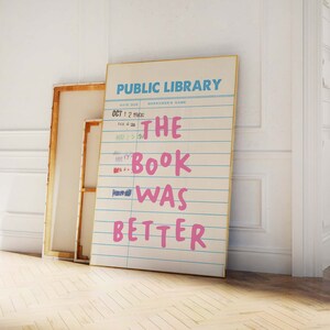 The Book Was Better Print | Digital Art Download | Cute Library Decor ...