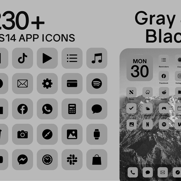 Grey Icons - Etsy