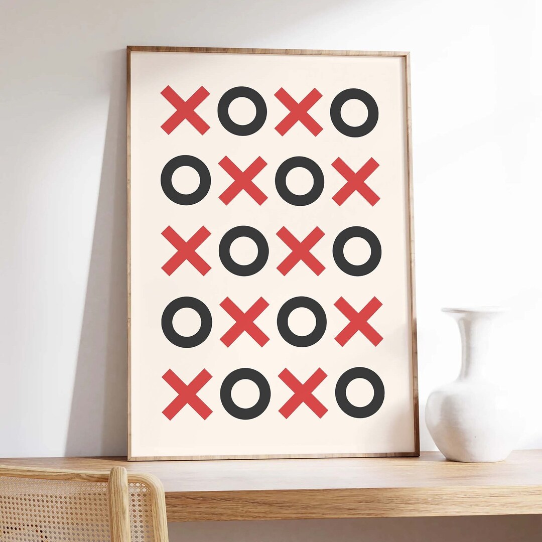 XOXO Print | Digital Art Download | Cute Valentine's Print | Retro Hug ...