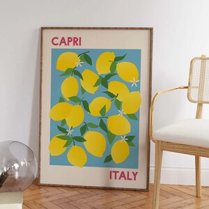 Lemons Capri Italy Print | Digital Art Download | Lemon Fruit Market ...