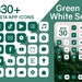 Ios Green & White App Icons Set 330 Dark Green and White - Etsy