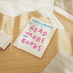 Read More Books Print, Digital Art Download, Cute Library Decor, Trendy ...