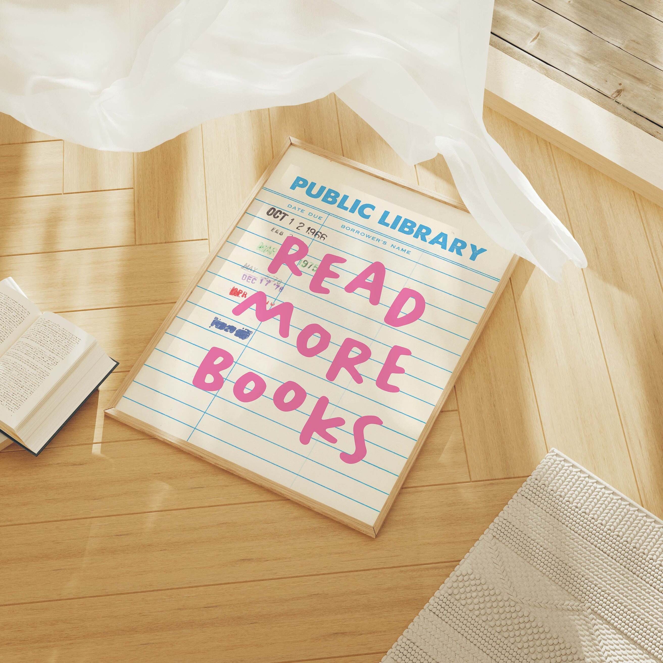 Book Lover Wall Art, Read More Books Print, Reading Nook Decor, Digital ...