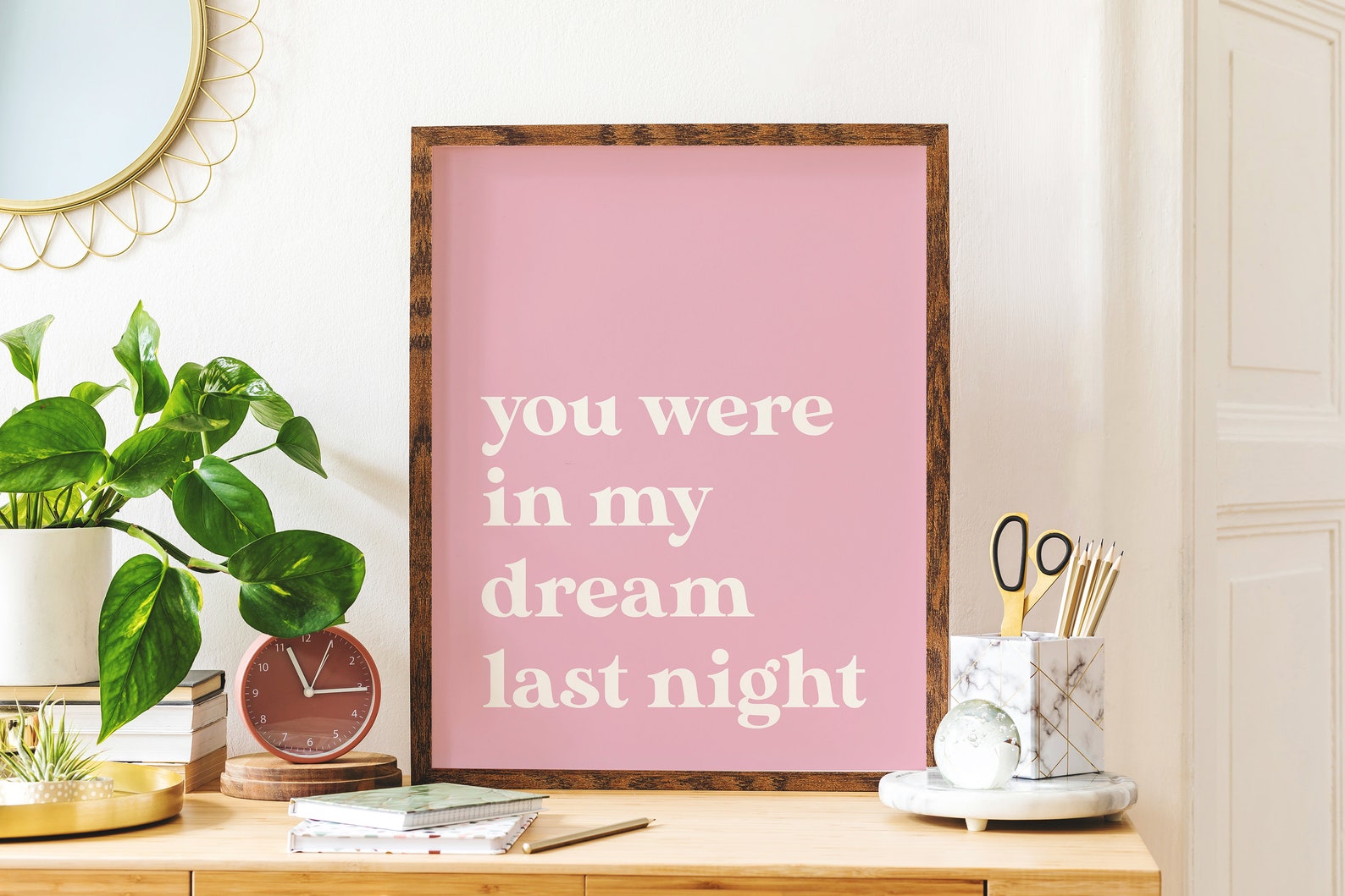 Set of 6 Pink Print Gallery Wall Digital Art Download Boho - Etsy