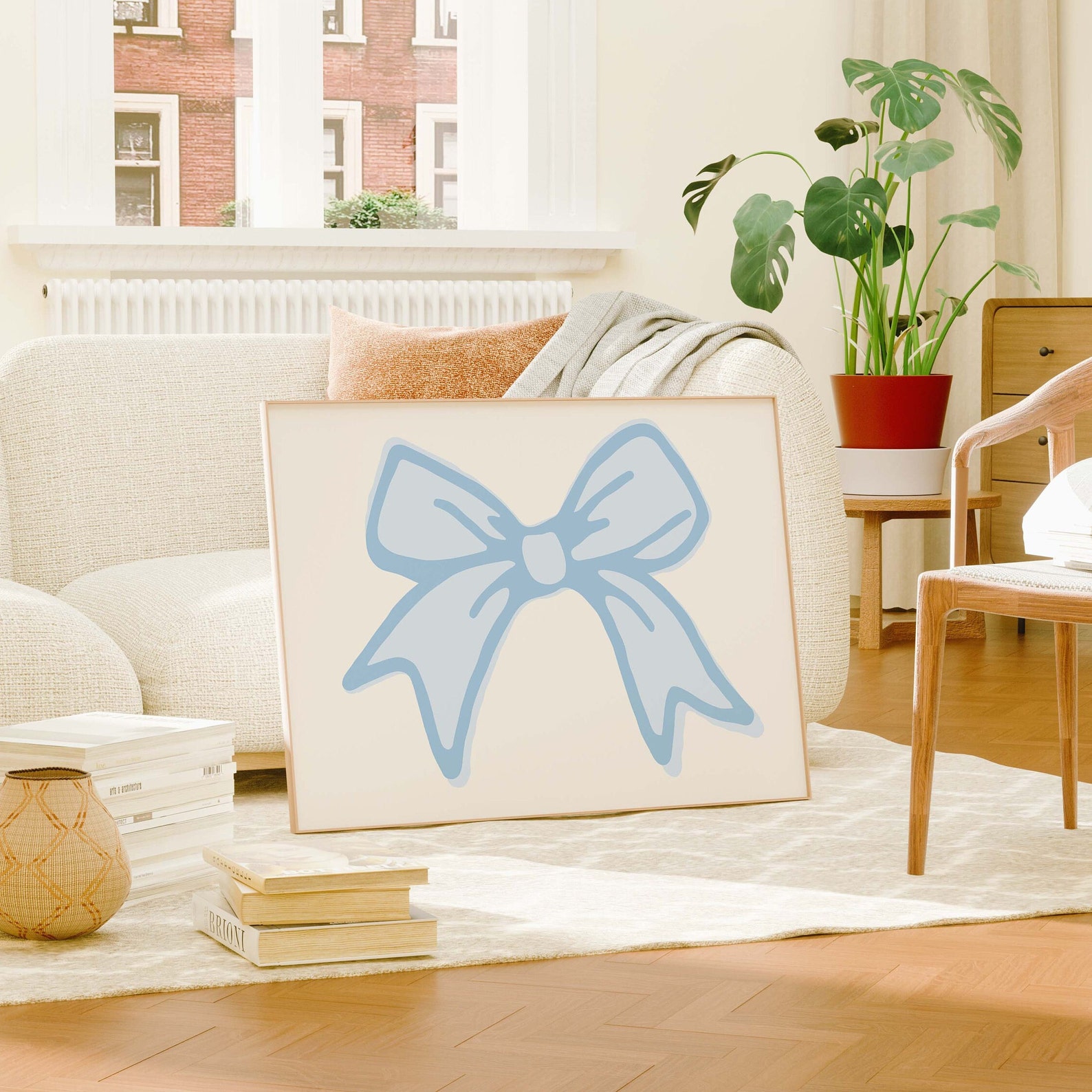 Ribbon Bow Print | Digital Art Download | Balletcore Wall Art | Cute ...